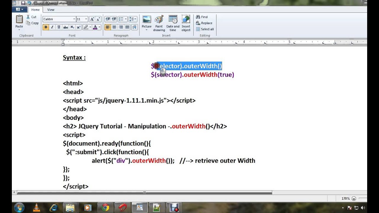 Outerwidth Method In Jquery Demo Youtube