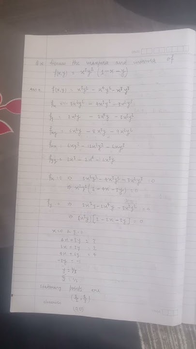 Function of several variables (max,min). IIT Jam maths GATE mathematics CSIR NET mathematics ...