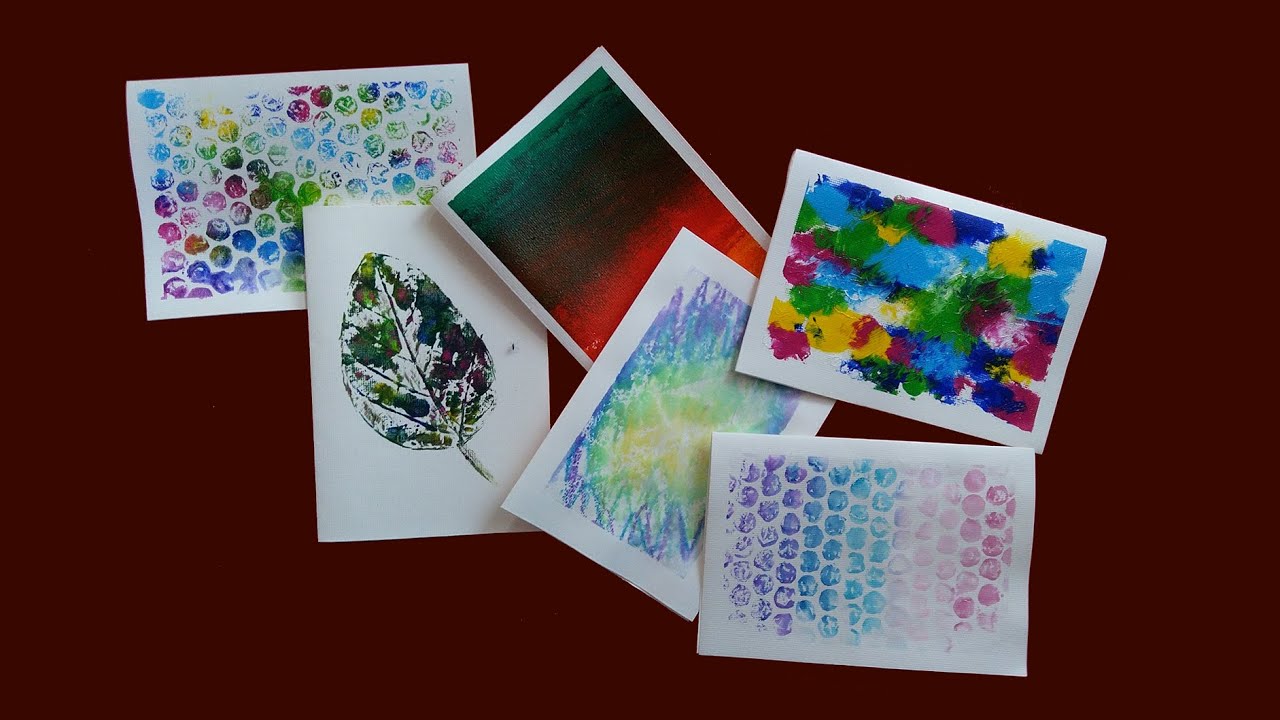 6 Easy DIY Hand-painted Greeting Cards - YouTube