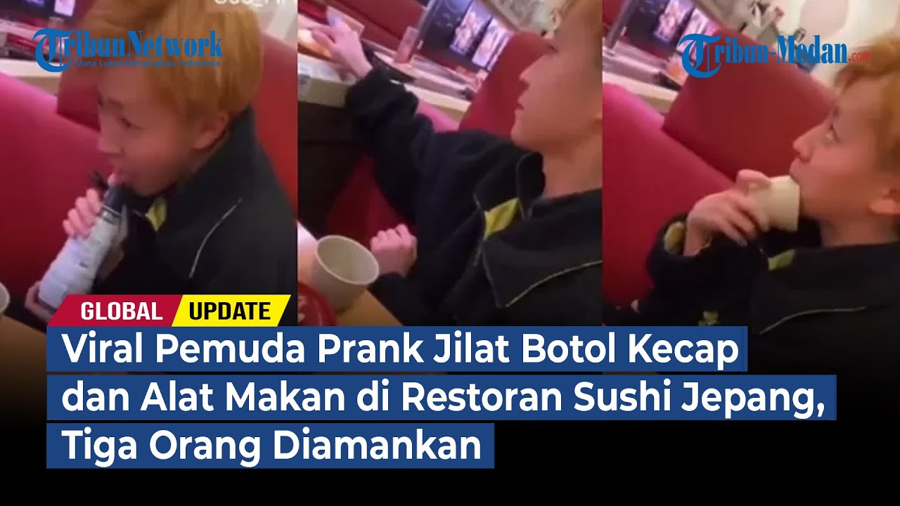 Viral Pemuda Prank Jilat Botol Kecap dan Alat Makan di Restoran Sushi ...