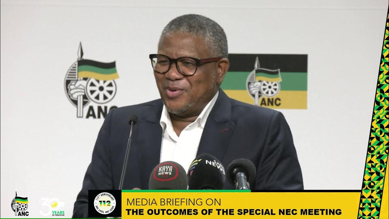 [WATCH LIVE] ANC Secretary General Fikile Mbalula briefs the media on outcomes of the Special ...