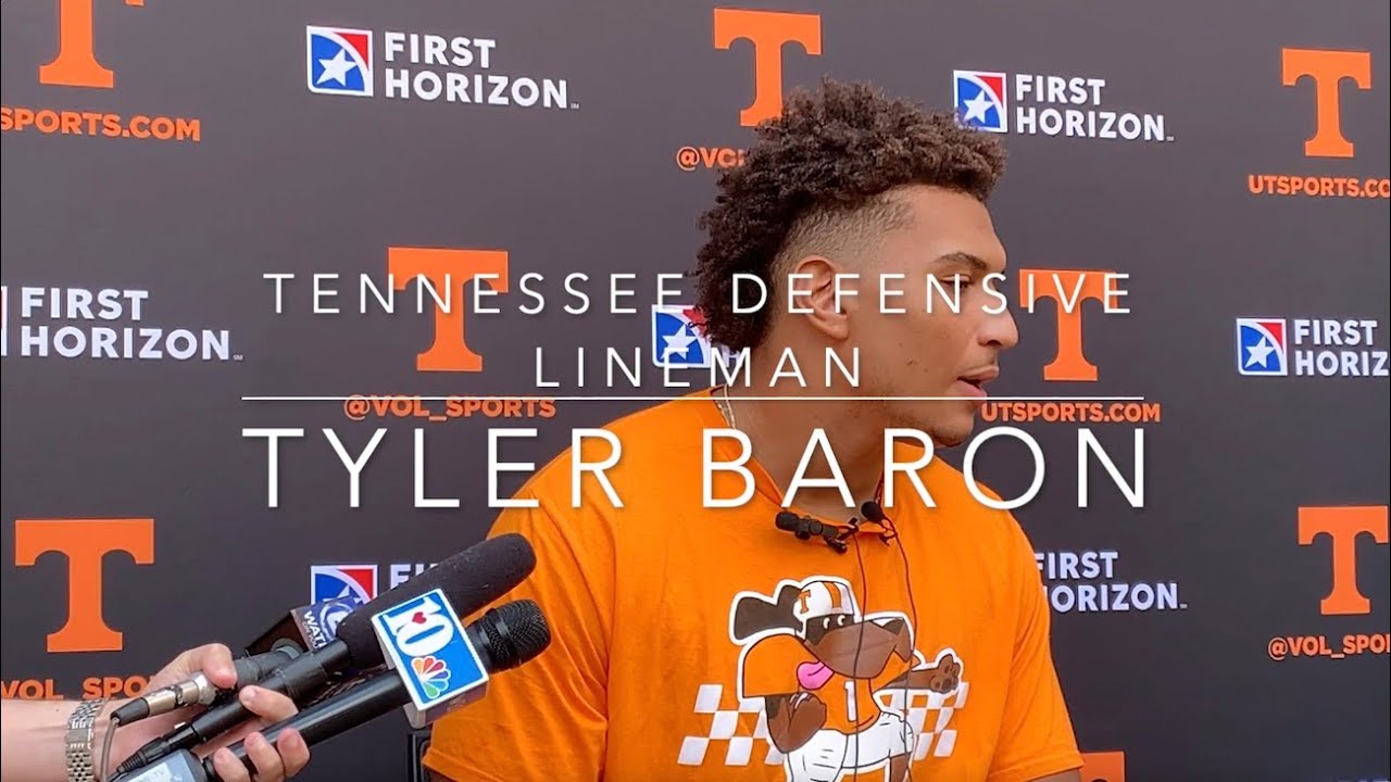 Tennessee DL Tyler Baron Talks after Tennessee Practice - YouTube