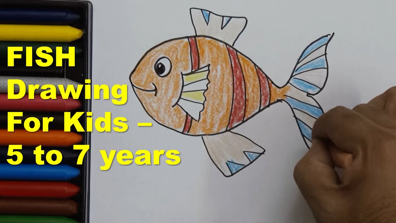 How to draw a fish for kids - how to draw a fish, drawing for kids ...