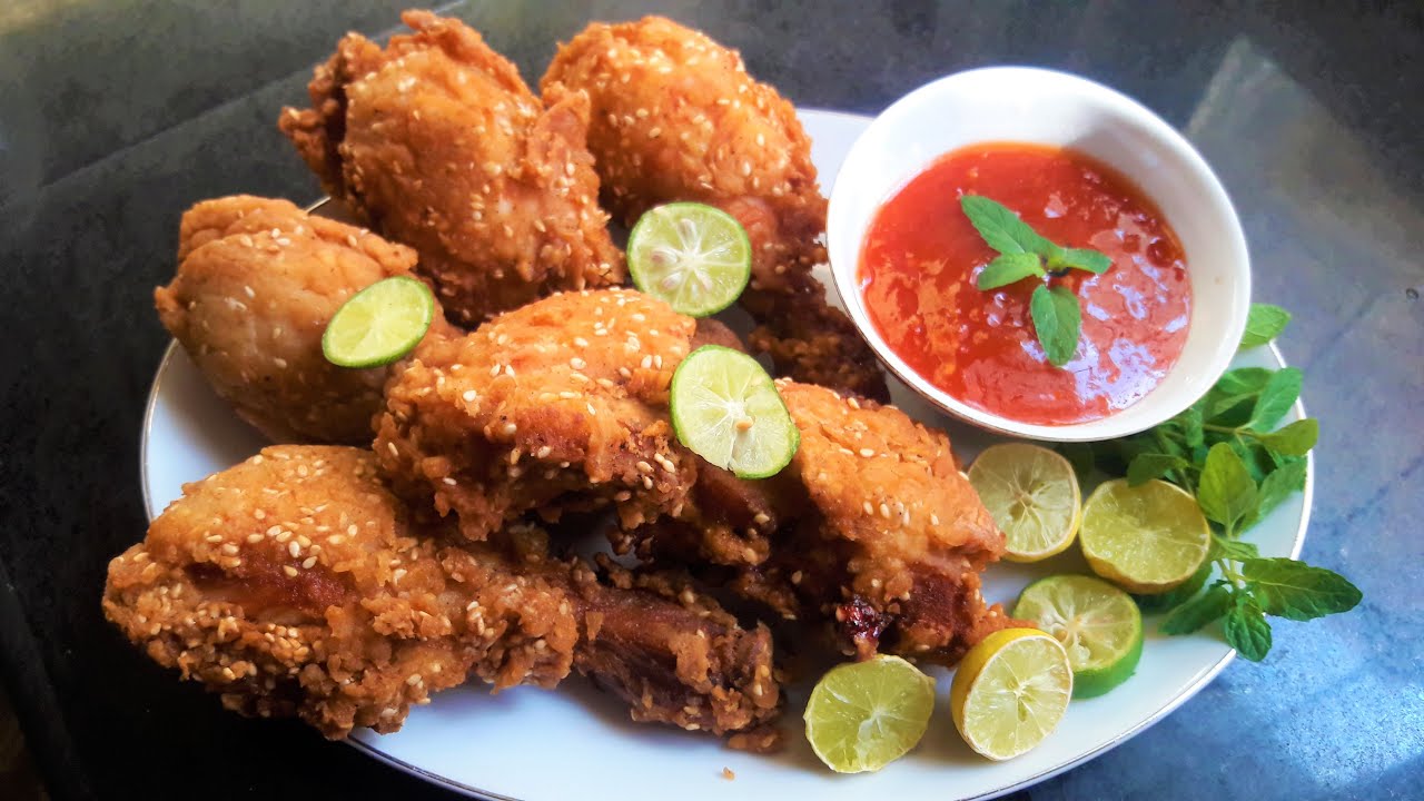 Crispy Sesame Fried Chicken Recipe By Kitchen Side - YouTube