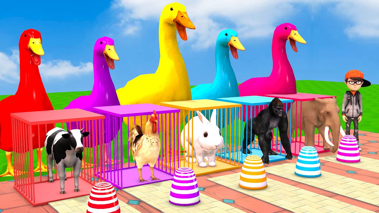 Cow Mammoth Elephant Rabbit Chicken Animals Fountain Crossing ESCAPE ...