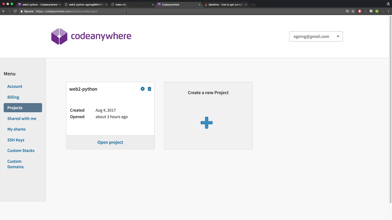 WEB2 - Python - 3.1.3.실습환경 준비-CGI 설정 (linux & codeanywhere) - YouTube