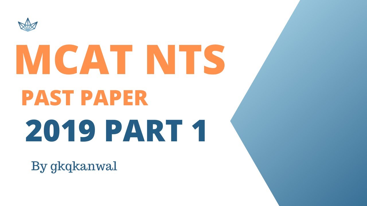 MCAT || PAST PAPER 2019 PART 1 || BIOLOGY SECTION - YouTube