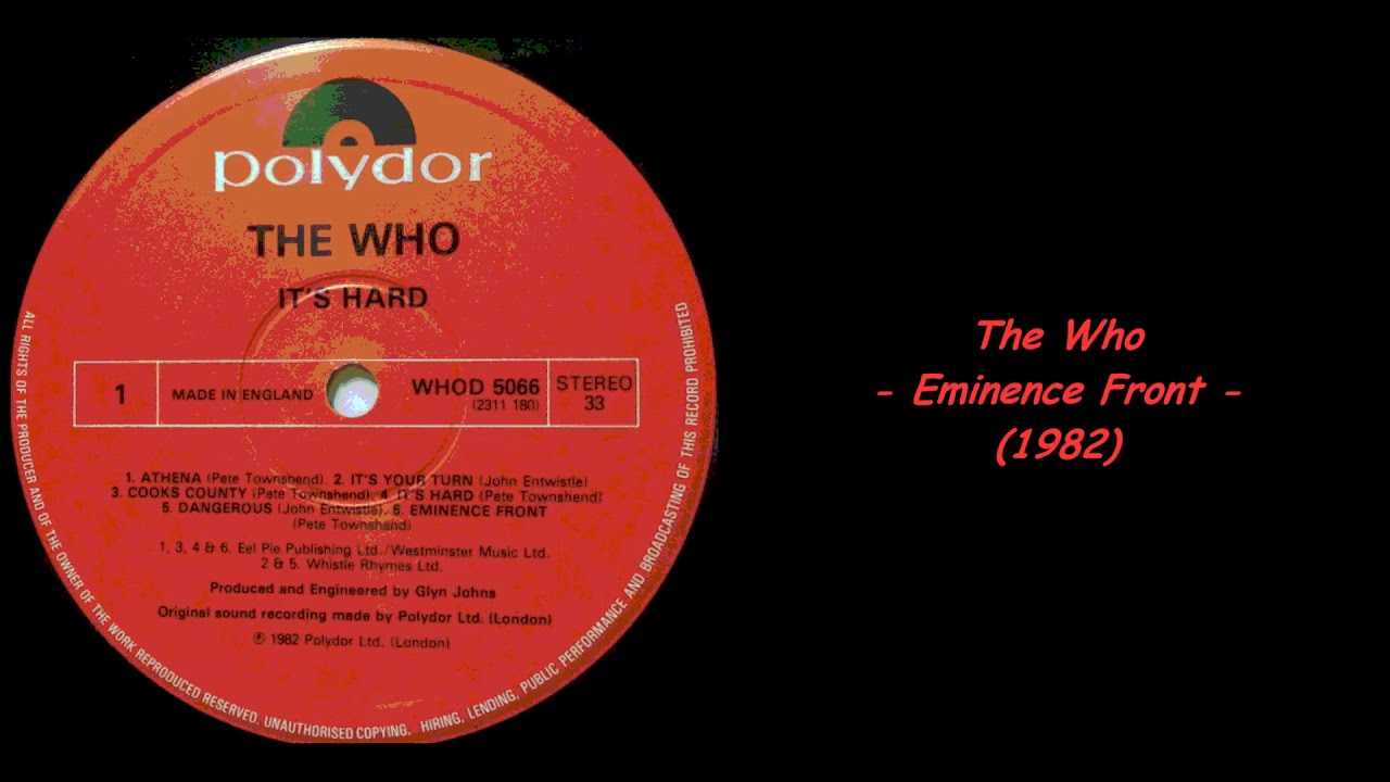 The Who - Eminence Front (1982) - YouTube