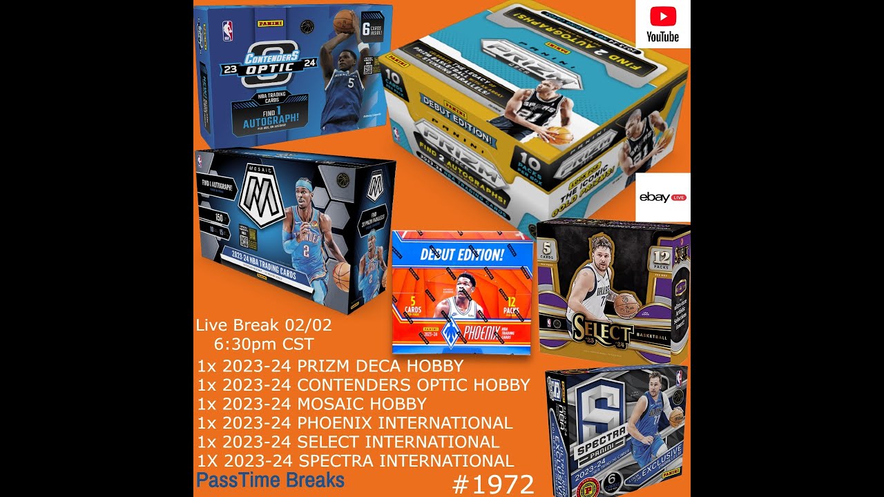 02/02 - 2023-24 PRIZM DECA SPECTRA SELECT - 6 Box Hobby Mix #1972 LIVE ...