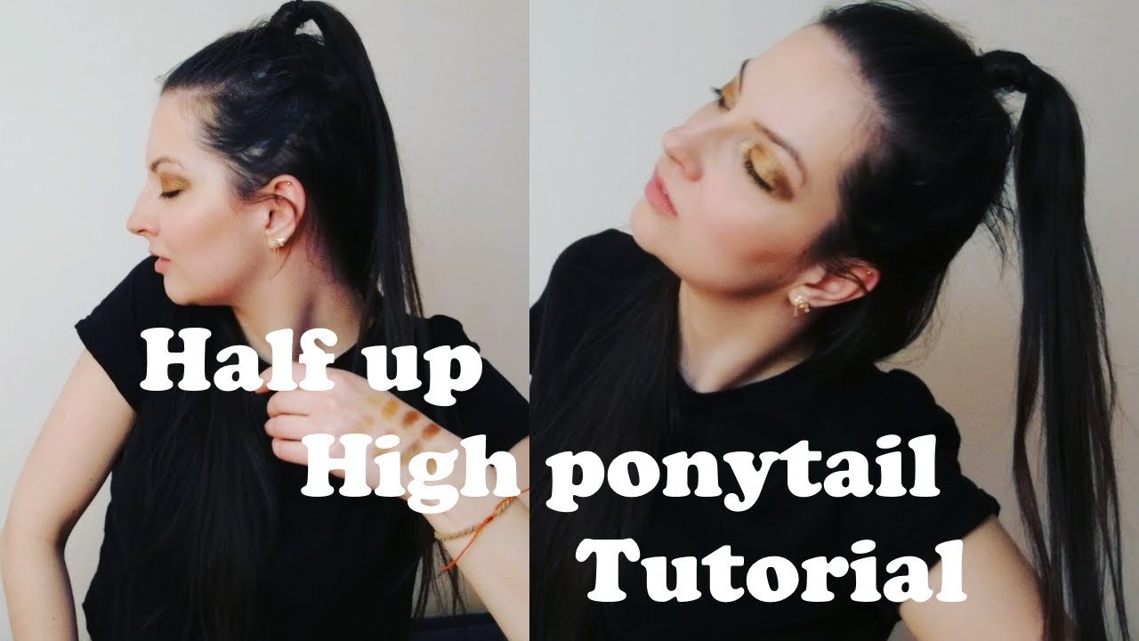 Half high ponytail tutorial (and flat iron fail) - YouTube