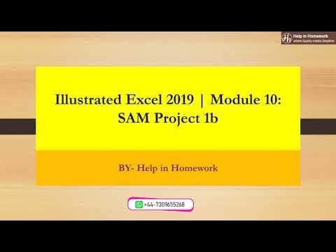 Illustrated Excel 2019 | Module 10: SAM Project 1b || Help in Homework ...