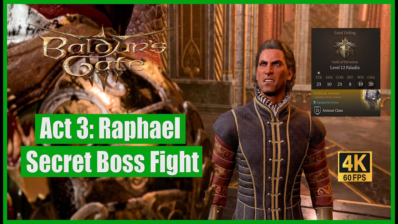 Baldur's Gate 3 Walkthrough Act 3 Raphael Secret Boss Fight - YouTube