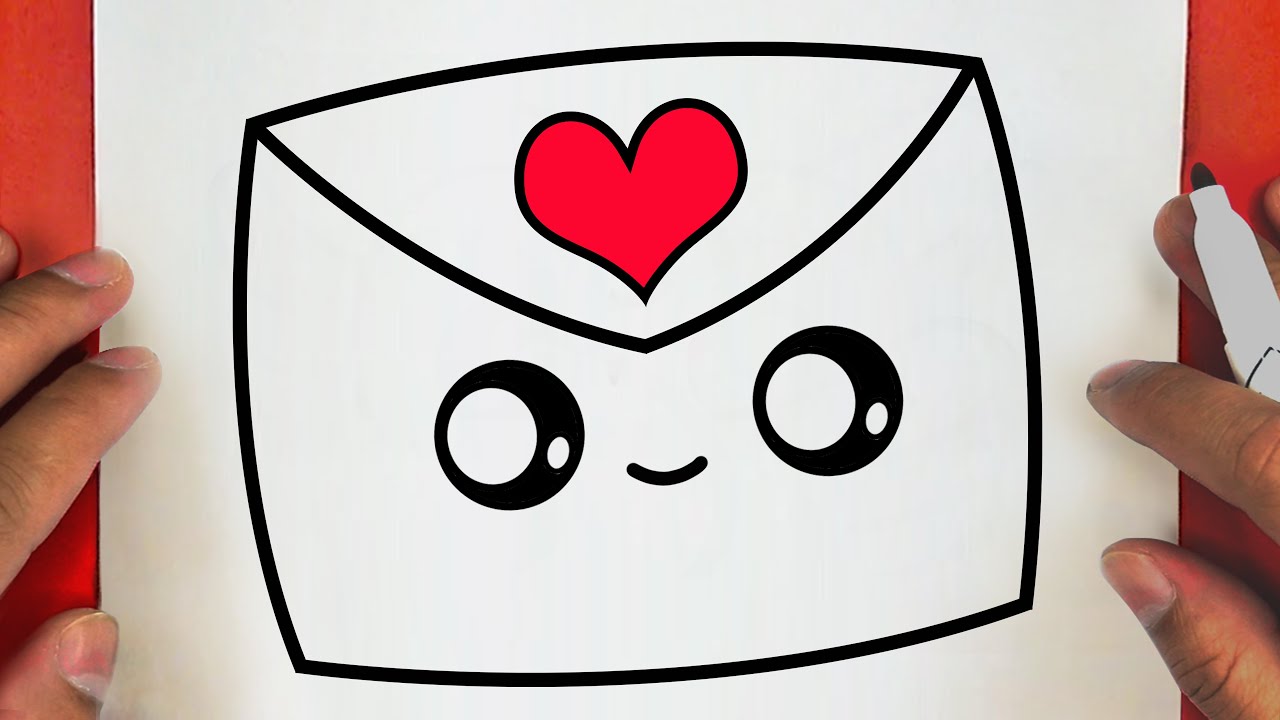 How To Draw A Cute Envelope with Love Hearts EASY - YouTube