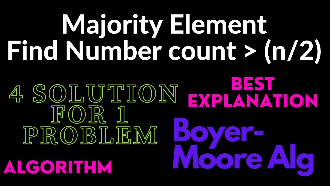 10 Majority Element Leetcode Moores Voting Algorithm Amazon 6882