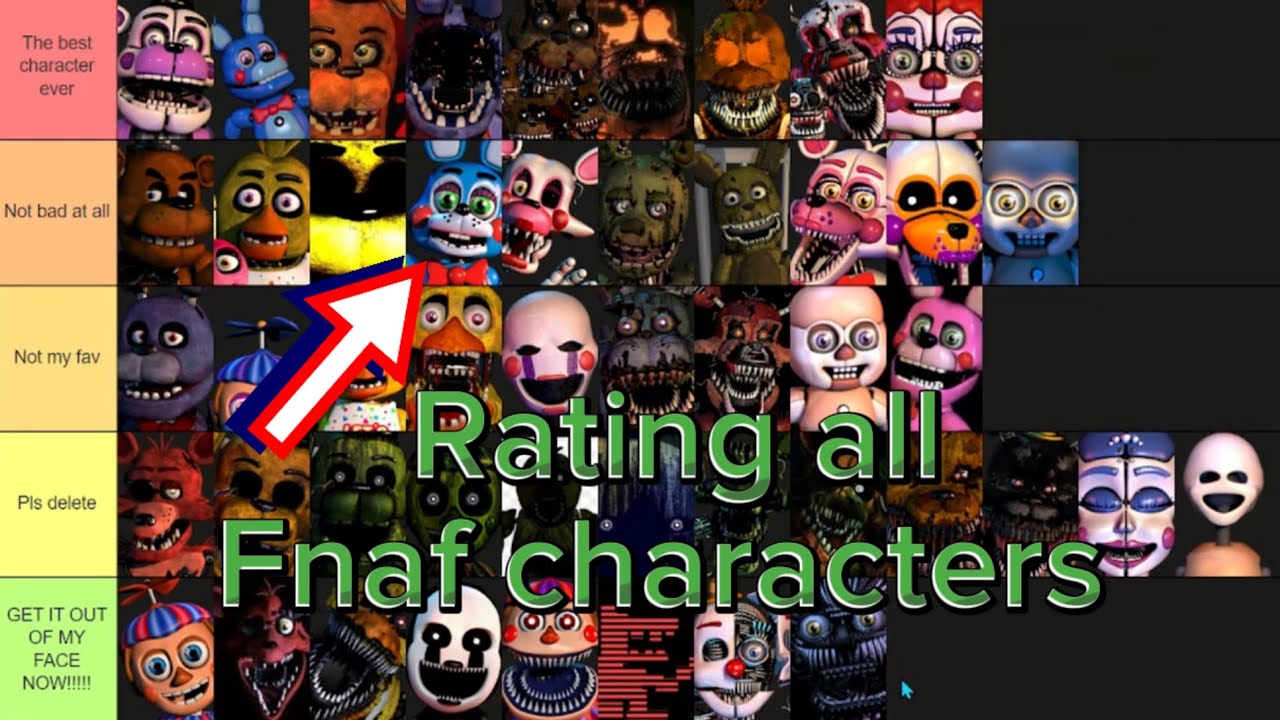 Rating Fnaf characters PT:1 - YouTube