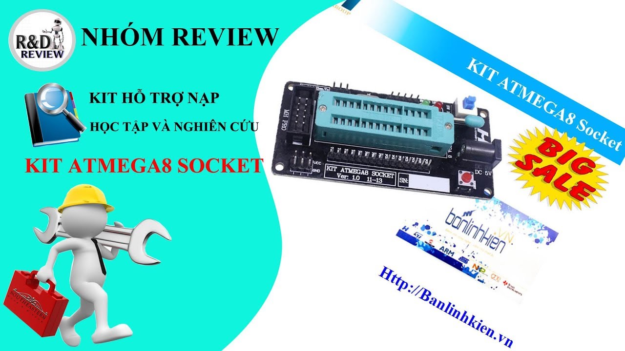 KIT ATMEGA8 Socket - Banlinhkien.vn| Nhóm Review - YouTube