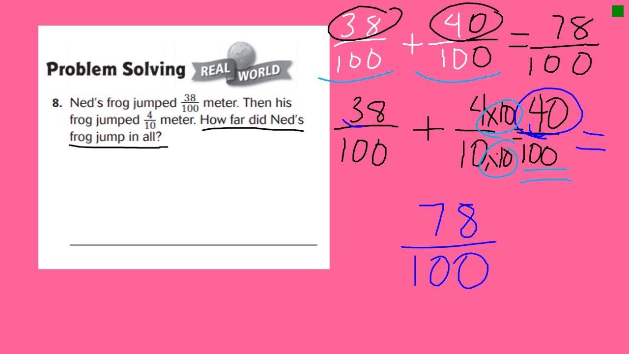 g4 9 6 add fractional parts of 10 and 100 - YouTube