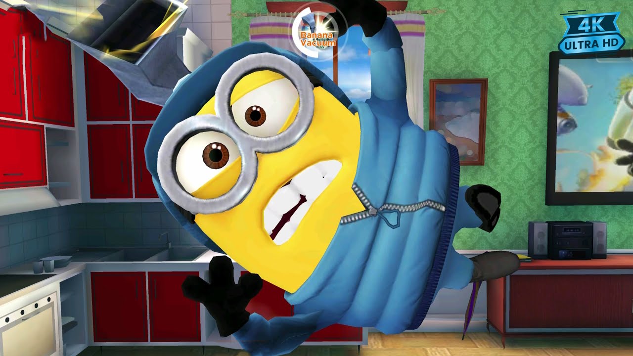 Minion RUSH with SNOWBOARDER Minion in Residential Area - 4k Fullscreen ...