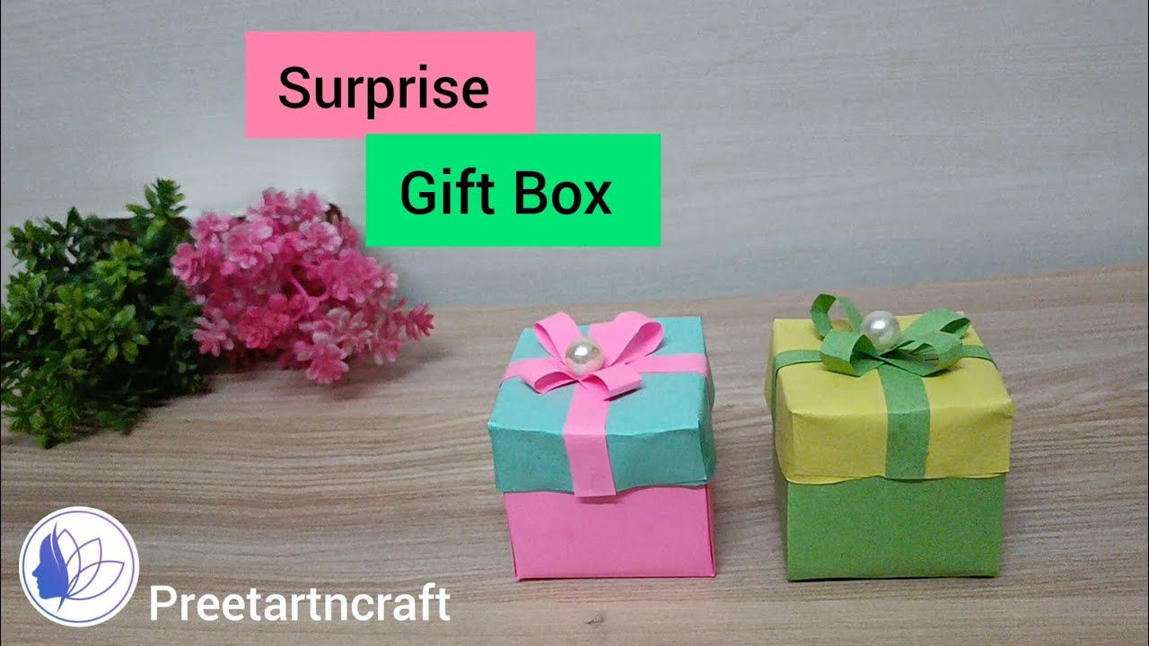 How To Make Surprise Gift Box | Origami Paper Box | Easy Tutorial Step ...