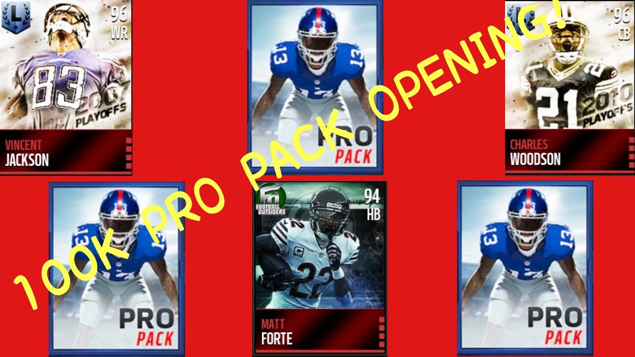 Madden Mobile| 100K Pro Pack Opening!!! - YouTube