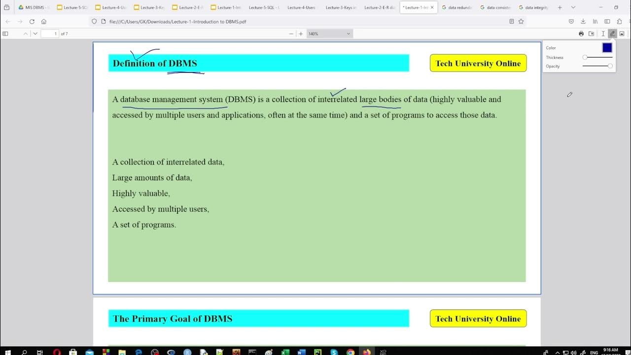 What is Database Management System-DBMS-Tech University Online-1 - YouTube