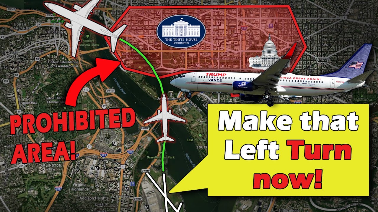 TRUMP | VANCE Plane Flying through WHITE HOUSE PROHIBITED AREA! - YouTube