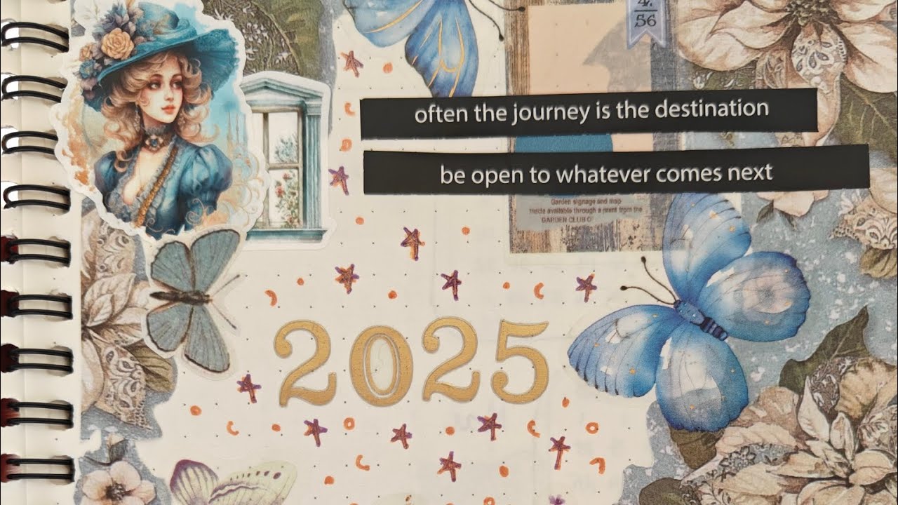 2025 Journal setup. Blue themed journal spread. #journal # ...