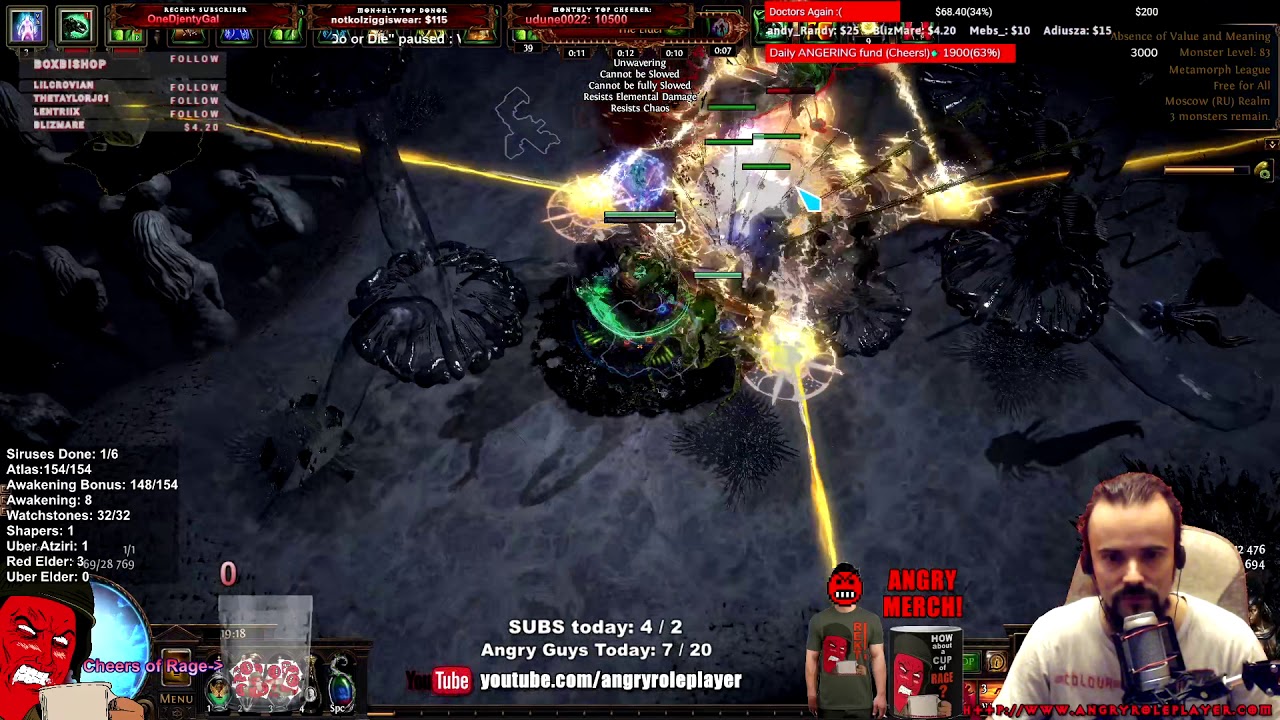 [PATH OF EXILE 3.9] HERALD OF AGONY MANA GUARDIAN vs. ELDER - YouTube