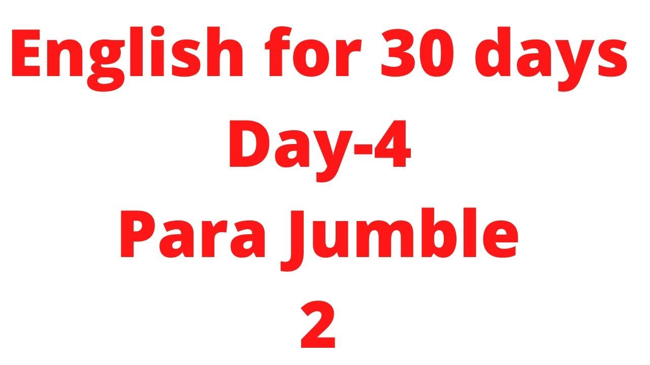English For Bank Exams Para Jumbles In Tamil YouTube