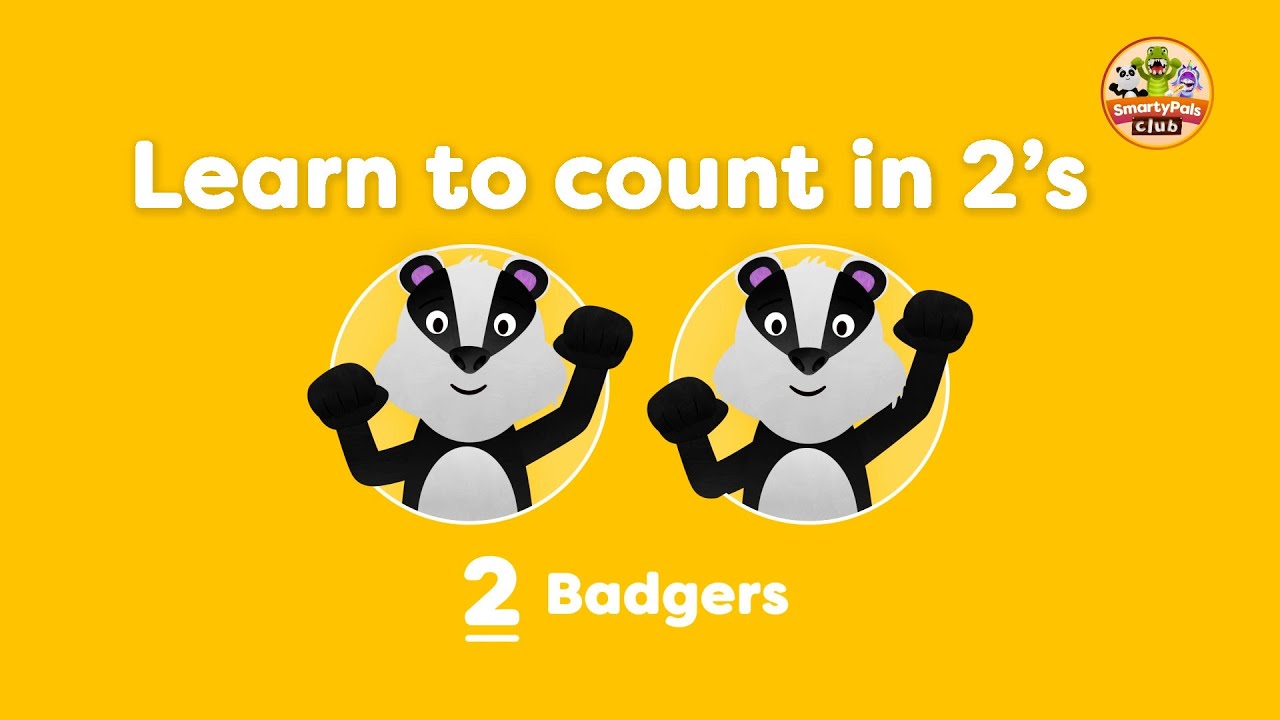 Learn to count up in two's | Count the SmartyPalsClub animals in 2's ...
