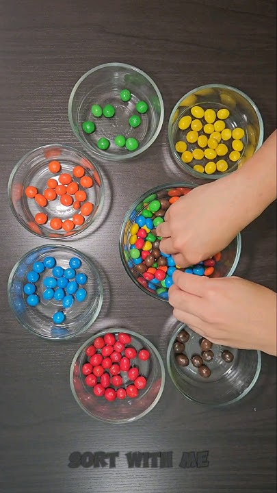 Sorting m&m's peanuts and peanut butter #sort #satisfying #colorsorting ...