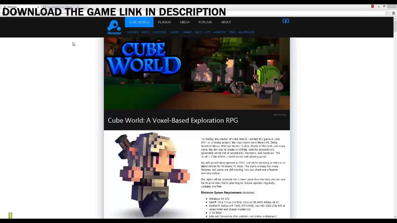 Cube World Alpha Game Download For PC - YouTube