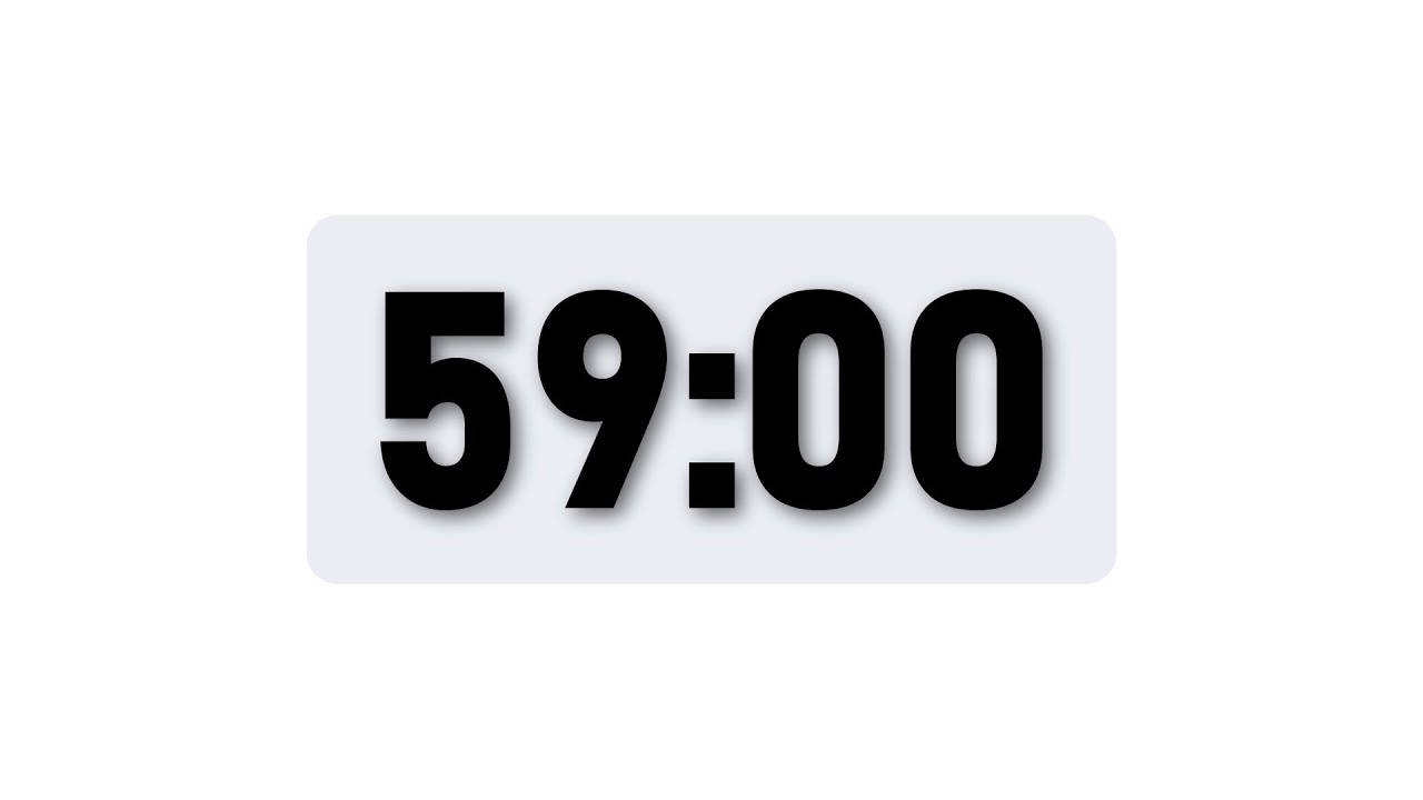 59 Minute Timer - Minimal Countdown Timer [Light Theme] - YouTube