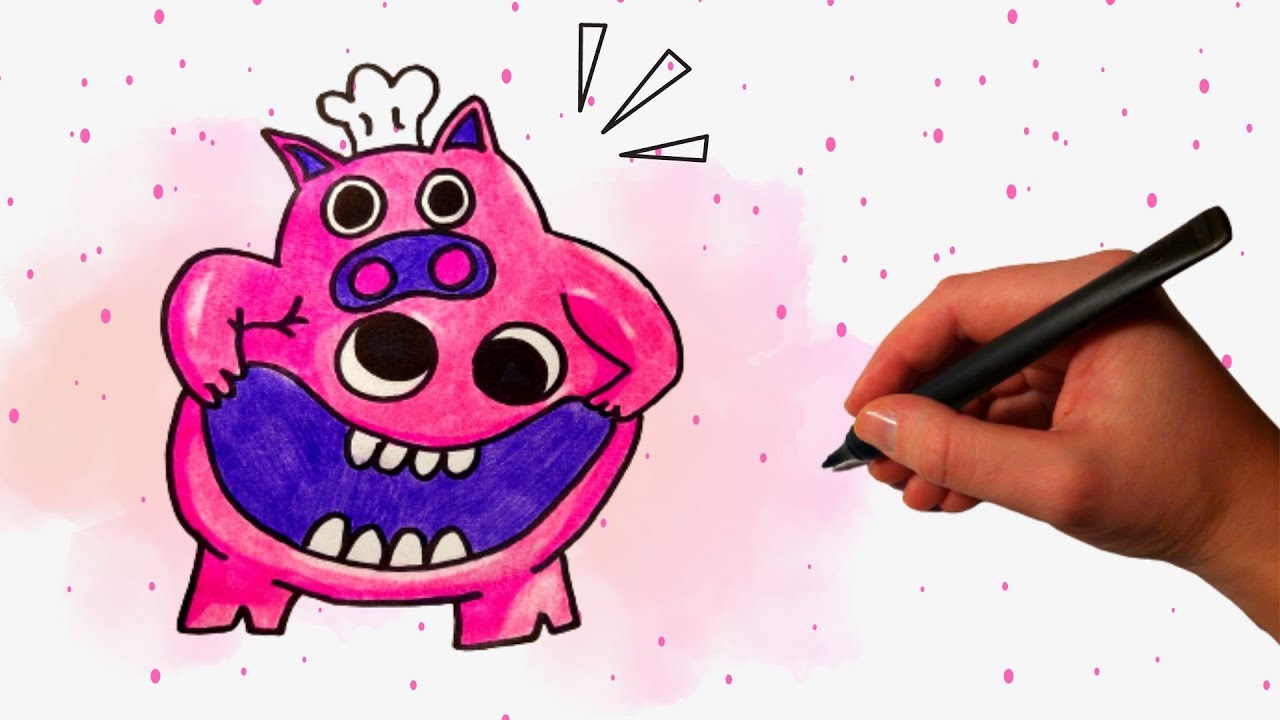 How to Draw New Monster - Chef Pigster Easy | Garten Of Banban 3 - YouTube