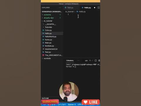 Hello world app development using streamlit a python library #coding #streamlit # ...