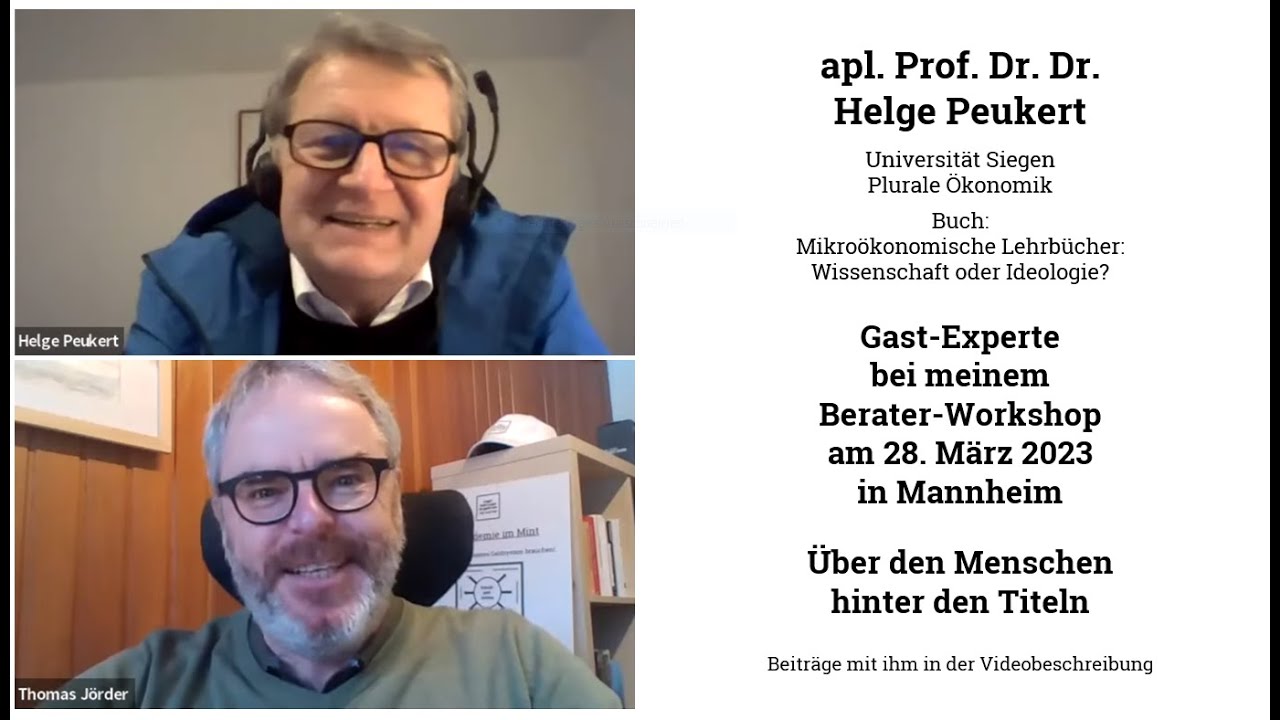 apl. Prof. Dr. Dr. Helge Peukert - Gast-Experte bei meinem Berater ...