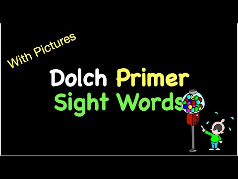 Dolch Primer Sight Words With PICTURES - YouTube