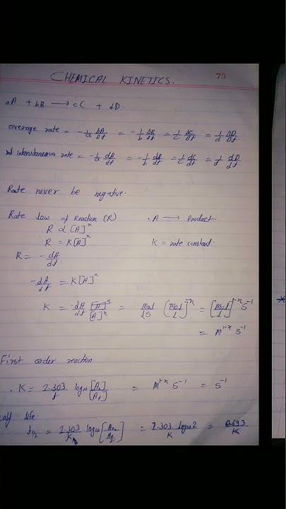 HOW TO MAKE SHORT NOTES ON CHEMISTRY#CHEMICAL KINETICS ##NGEDUCATIONAL ...