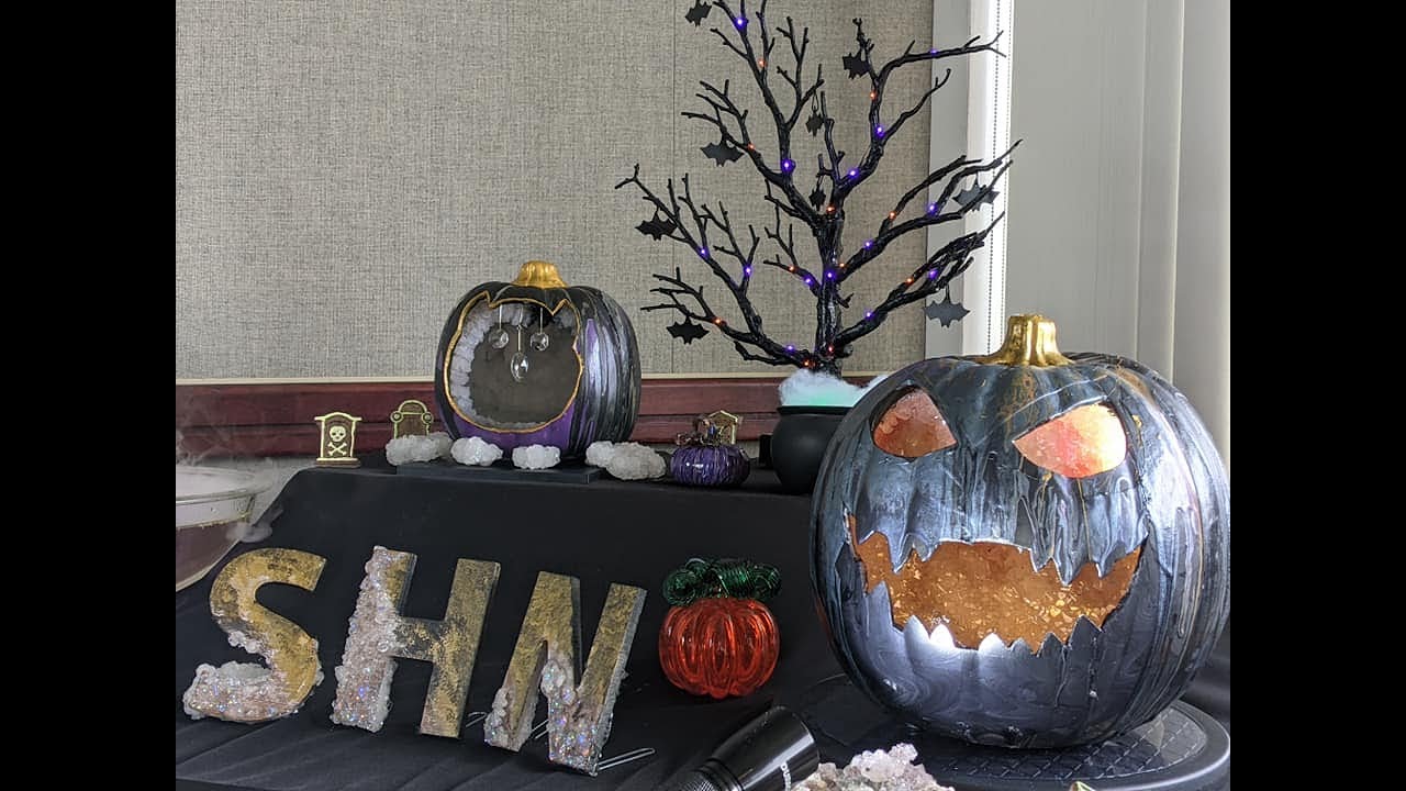 Crystal Geode Pumpkins - YouTube