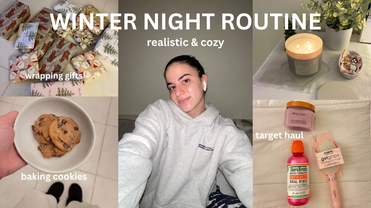 6PM winter night routine ️ wrapping gifts, cooking new recipe, chill ...