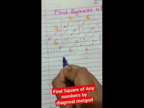 Squaring Any Numbers by Diagonal Method#vedic #ytshort #square - YouTube