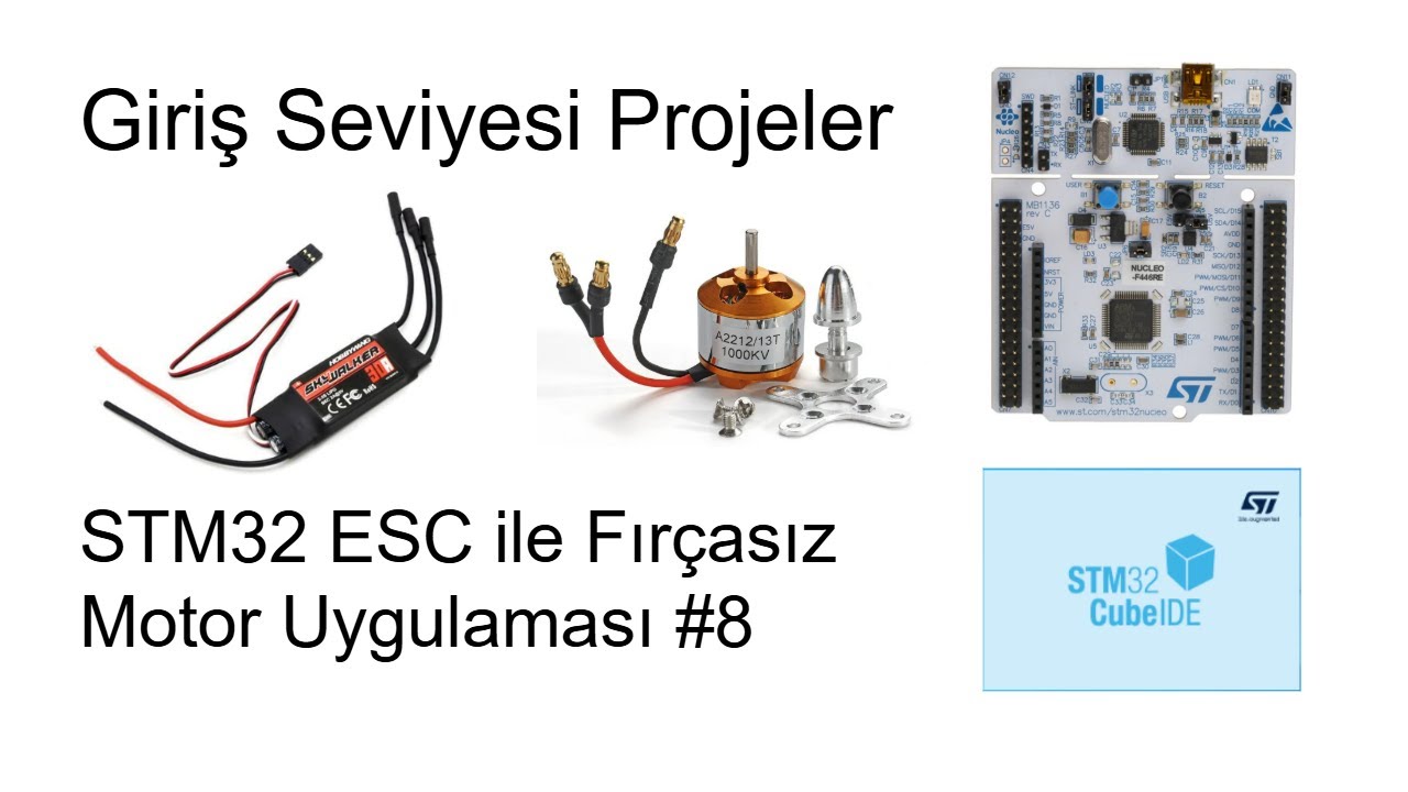 STM32 ESC ile Fırçasız Motor Uygulaması #8 - YouTube