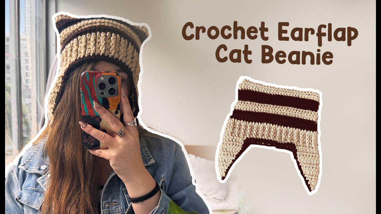 🐱 Crochet Earflap Cat Beanie Tutorial | EASY Beginner-Friendly Crochet ...