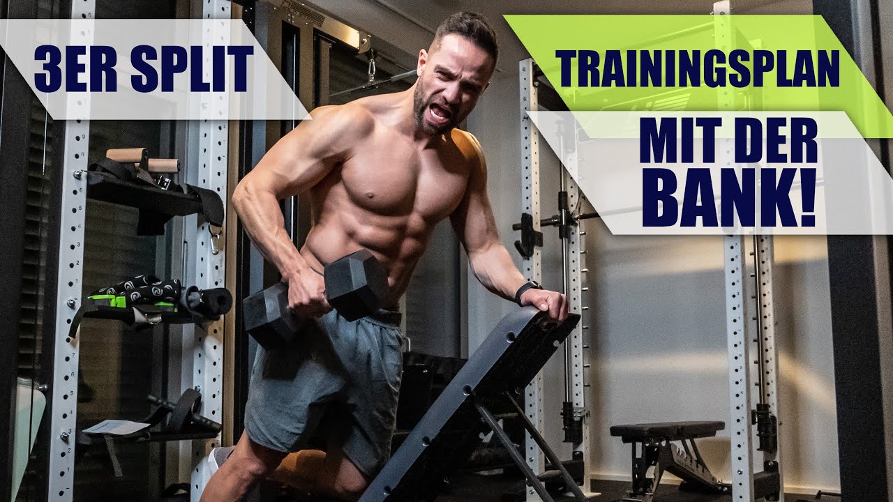 Muskelaufbau Trainingsplan 3er Split - Kurzhanteln mit Bank - YouTube