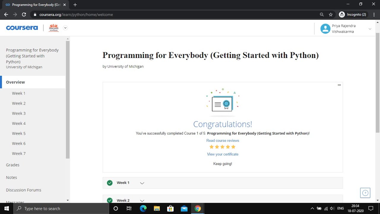 Programming for Everybody (Getting Started with Python) ||Week 4 ...