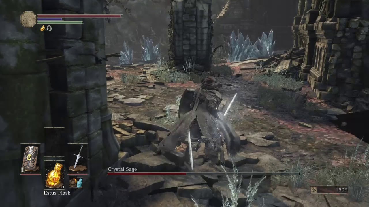 Dark Souls 3 - Boss - Crystal Sage - YouTube