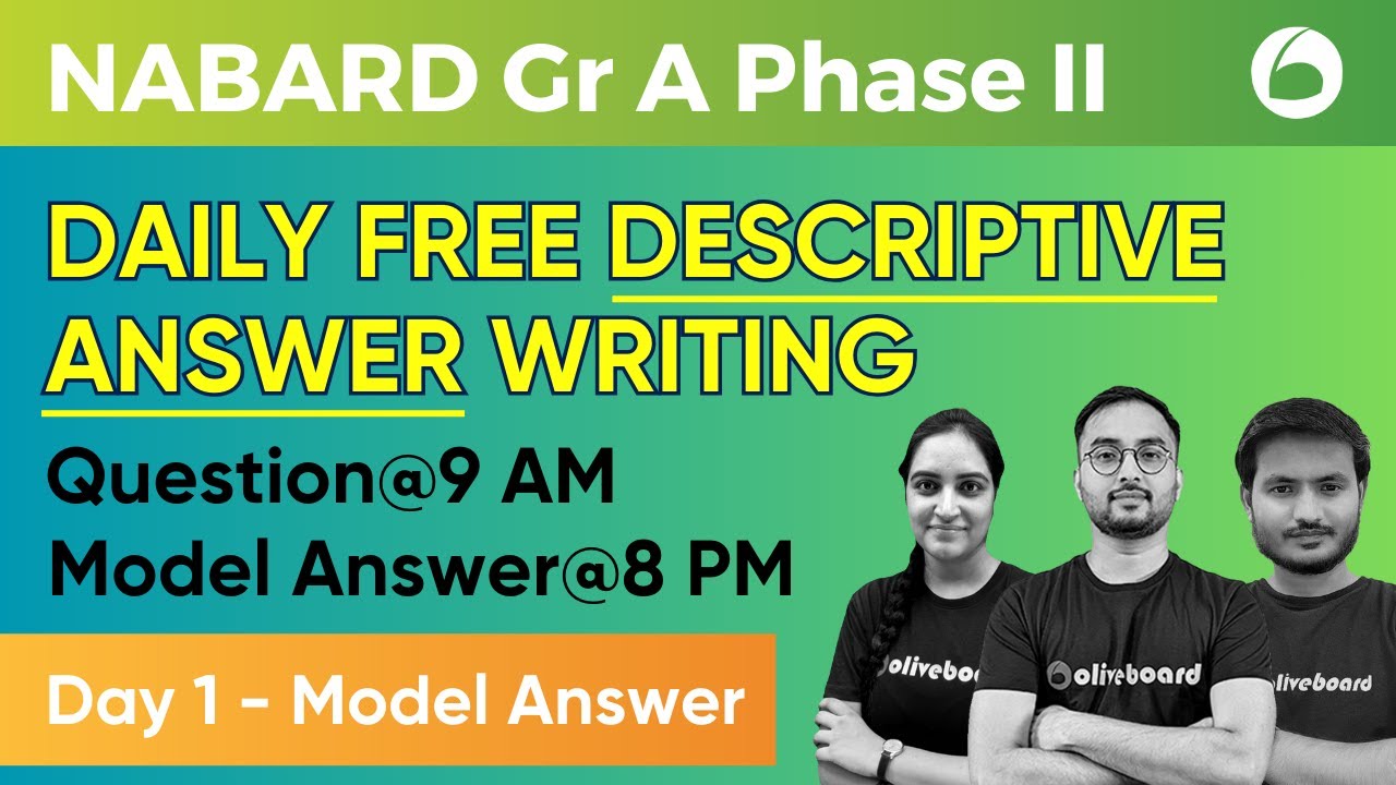 Descriptive Answer Writing For NABARD Grade A | NABARD Grade A Phase 2 ...