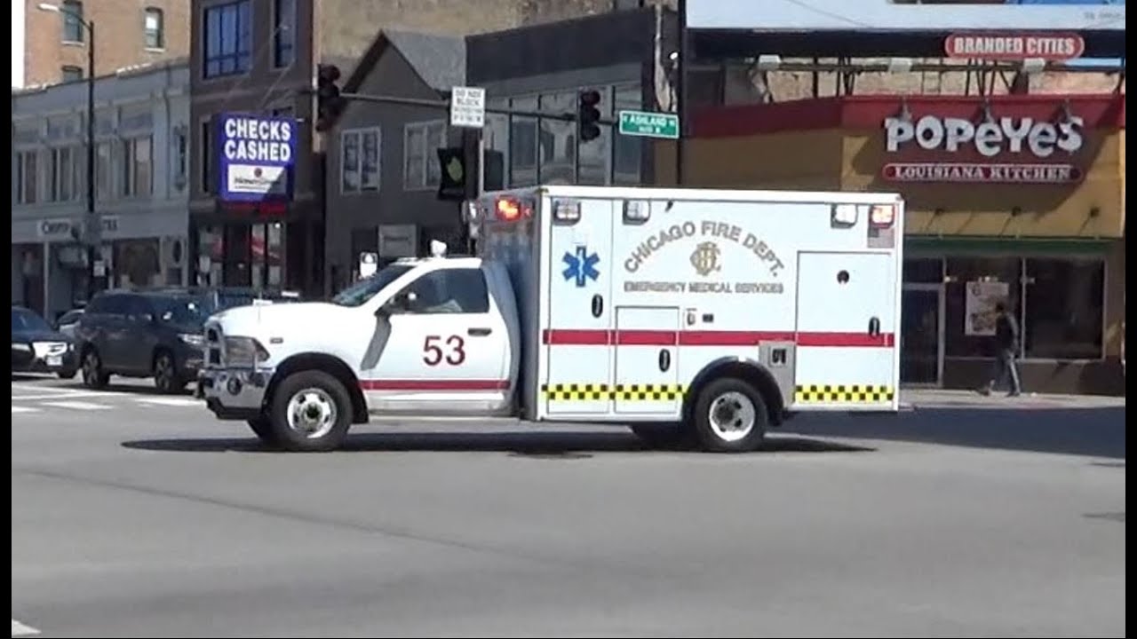 Chicago Fire Department Ambulance 53 Responding - YouTube