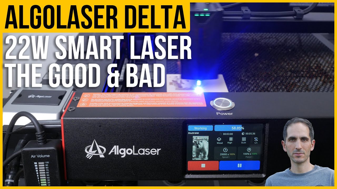 AlgoLaser Delta 22W Laser Engraver Cutter Review | Touch Screen, Smart ...