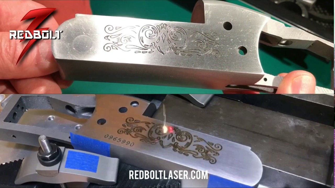 Laser Engraving Winchester 37A Original Factory Scroll Marks. - YouTube